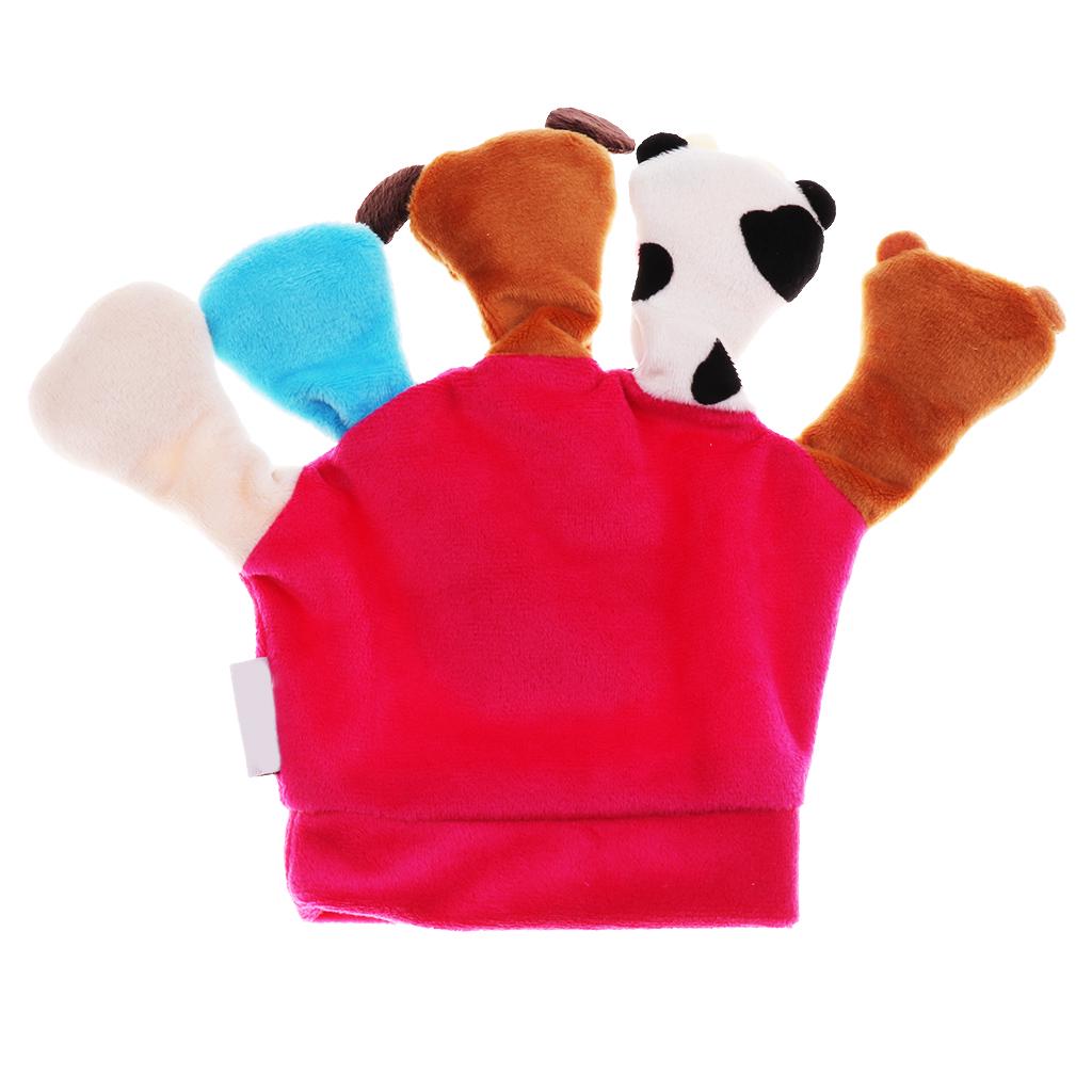 Buy Animal Doll Kids Glove Hand Puppet Soft Plush Toys Finger Toys Red ...