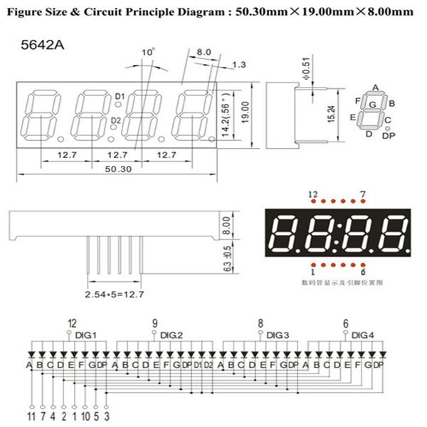 Buy 10 Pcs 0.56" 7-Segment 4 Digit Super Red LED Display Common Anode ...