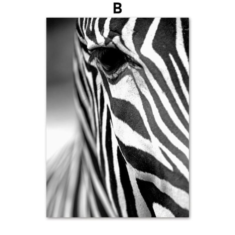 Red Deer Zebra Mountain Waterfall Reed Wall Art Painting Canvas Nordic ...