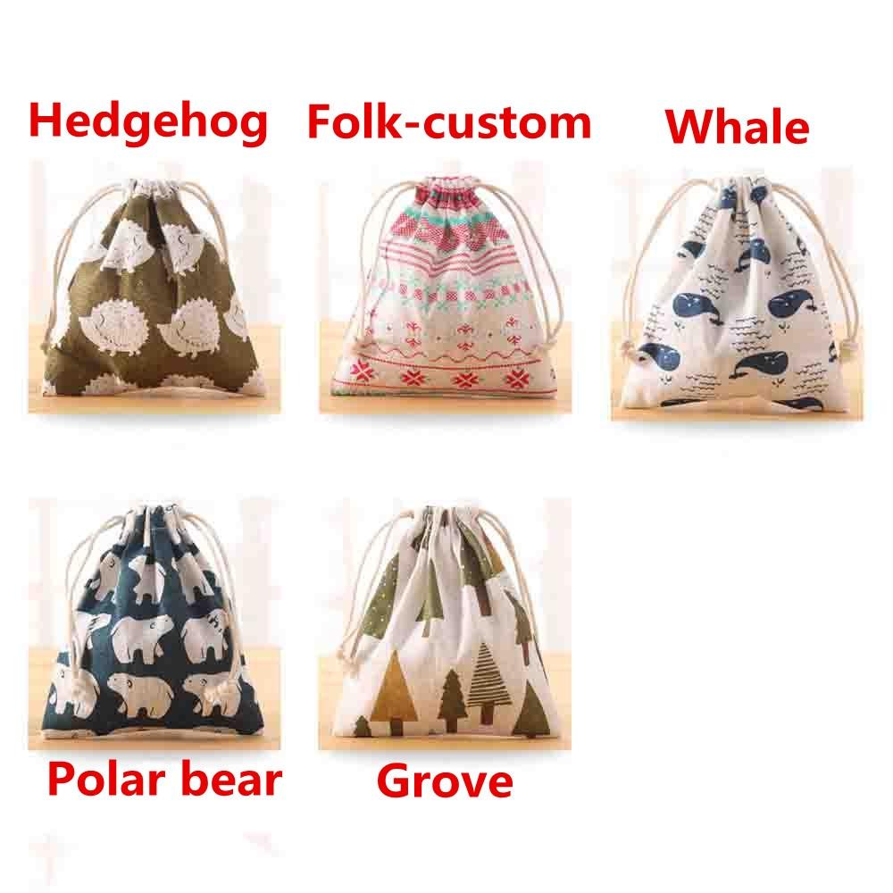 Buy Home Drawstring Duffel Bag Cotton Linen Storage Travel Bag (Size: S ...