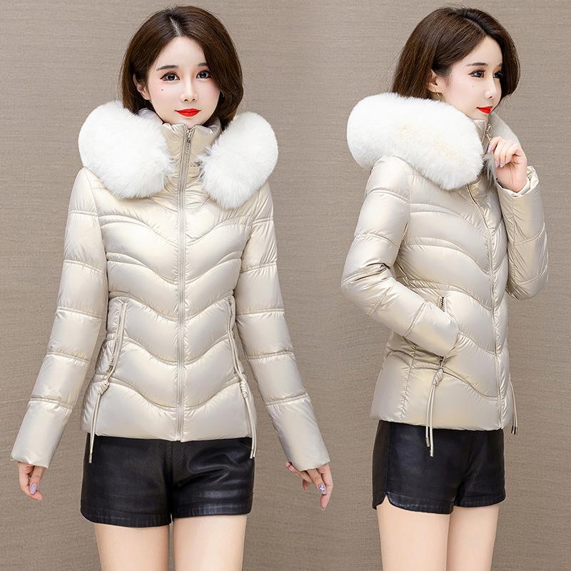 Глянцевый женский пуховик, короткий, новинка 2023 года, облегающий ...