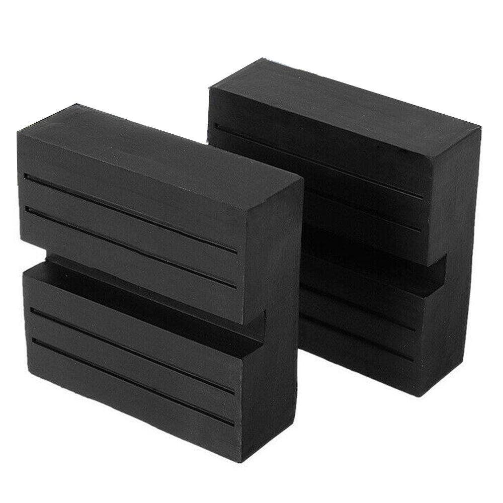 2pcs Rubber Pads Car Universal Slotted Pad Lift Trolley Jacking Block ...