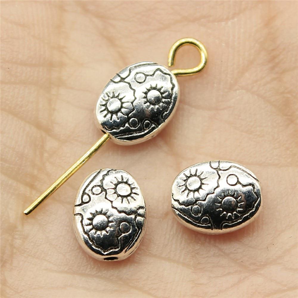 Cheap 30 Pieces Spacer For Jewelry Hand Made Sun Oval Small Hole ...