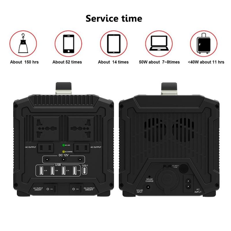 Portable Solar Generator 300W UPS Pure Sine Wave Power Supply Energy ...