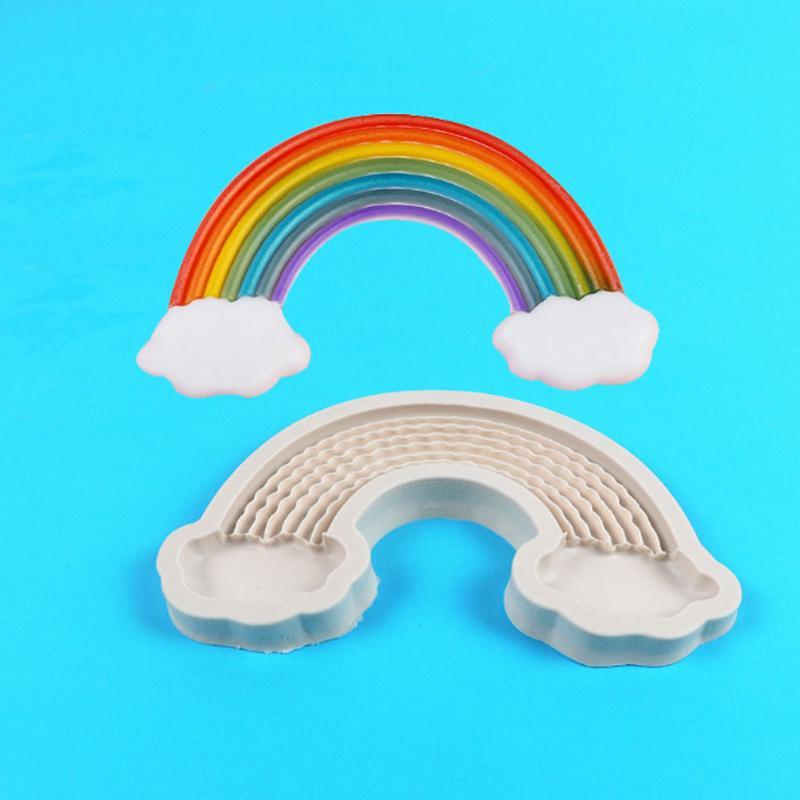 Buy Rainbow Shape Silicone Mold Ice Cream Fondant Cake Decorating Tools ...