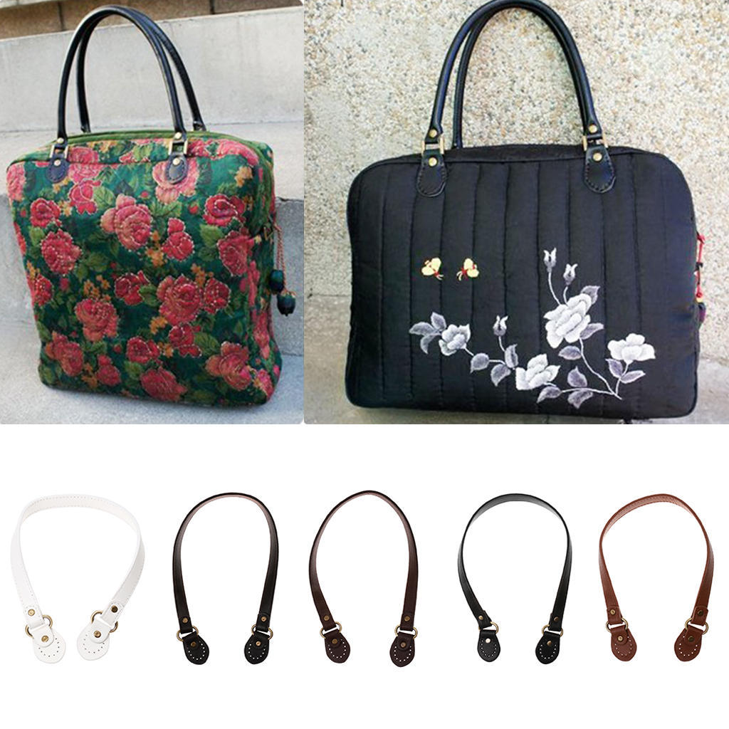 Buy Replacement PU Leather Handle DIY Strap Strip Purse Bag Band Brown ...
