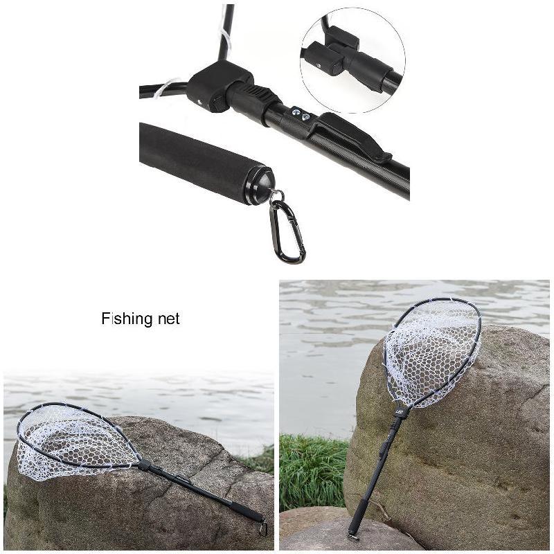 Buy Fish Fishing Rubber Net Mesh Pole Collapsible Net Material Fish ...