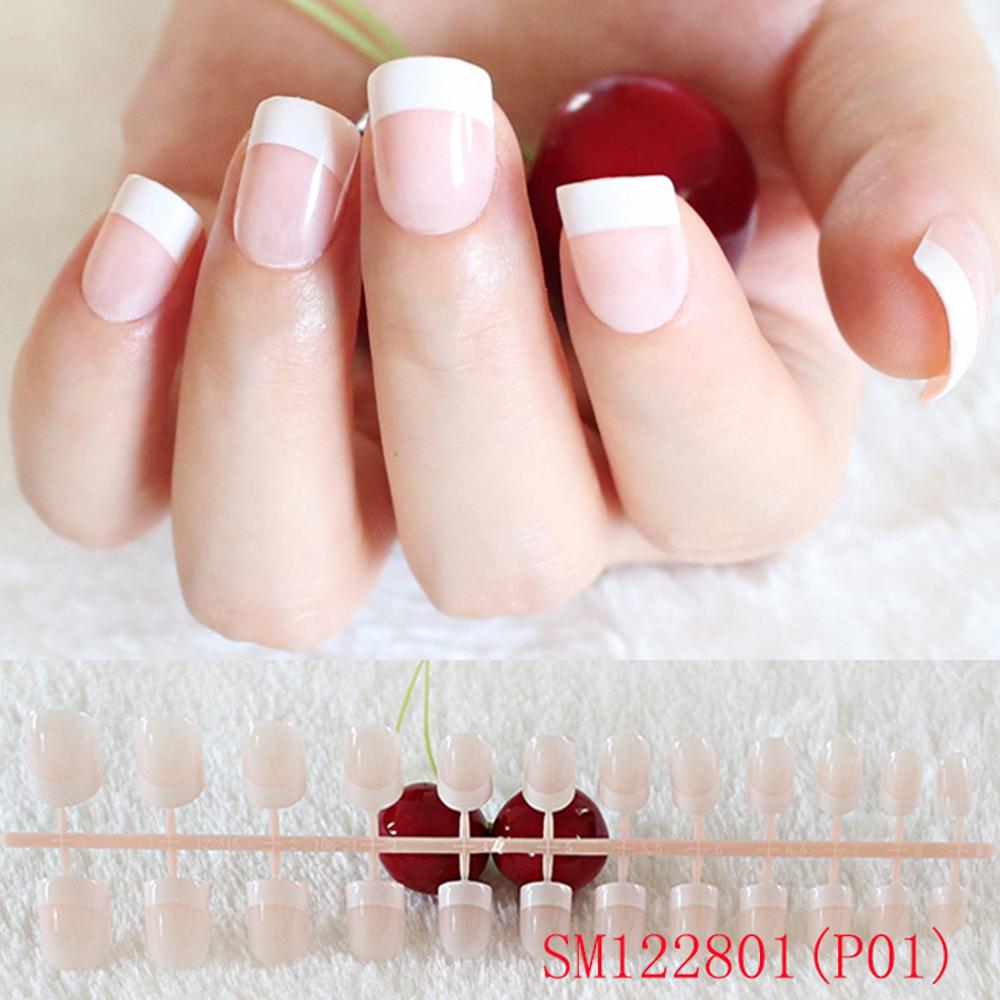 Buy 24pcs Natural French False Toe Full Nail Tip Nail Art Accessory ...