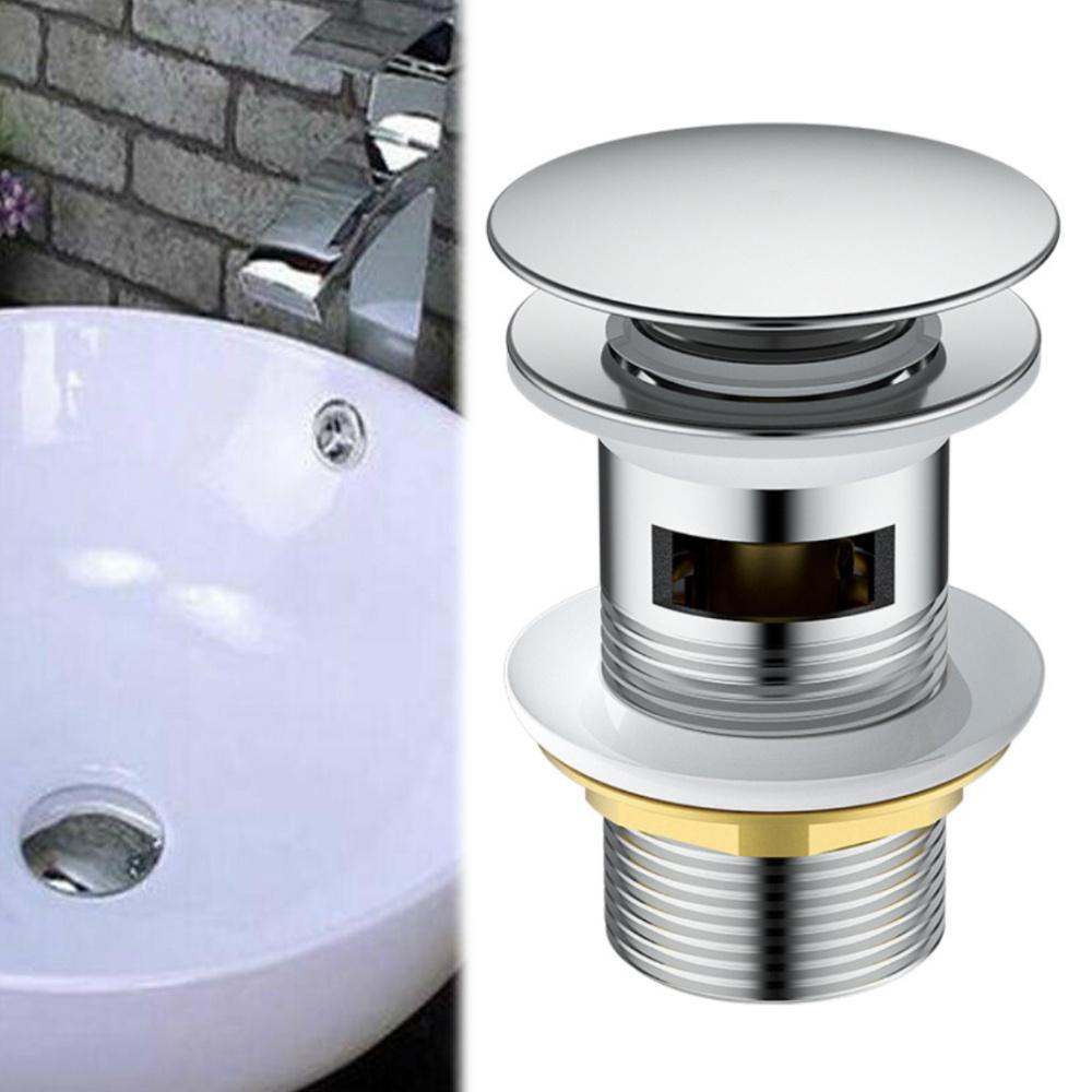 Buy Modern Basin Bathroom Sink Chrome Tap Push Button Pop Up Waste Plug ...
