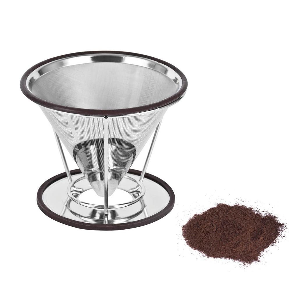 Buy Stainless Steel Dual Filter Reusable Permanent Drip Pour Over ...