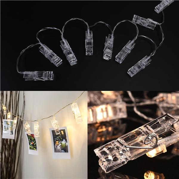 Buy 4.2M Clip String Lights Battery Operated Decorative 40 LED Light ...