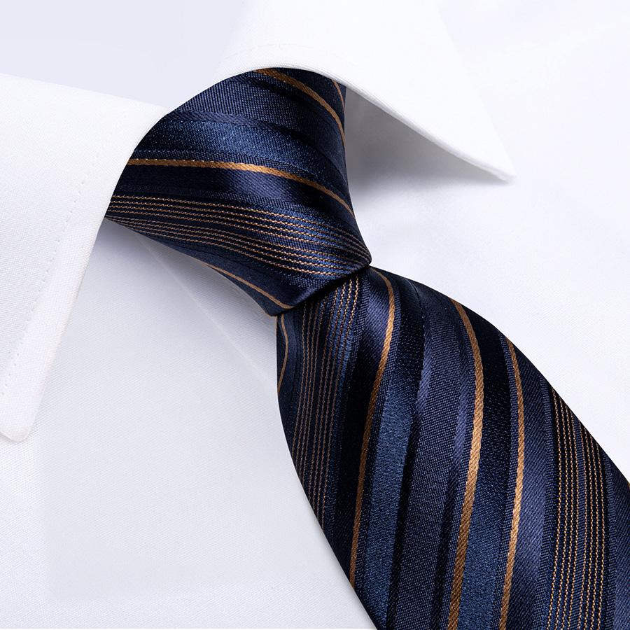 Buy 2021 New Ties for Men Striped Necktie with Silver Tie Clip Business ...