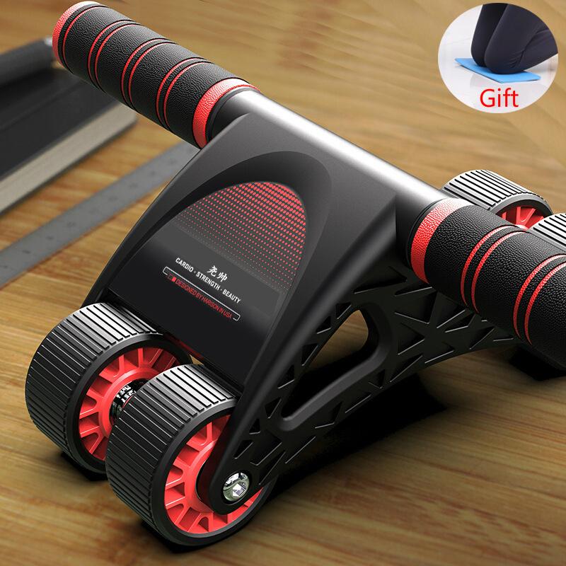 Buy Unisex 4-Wheel Abdominal Roller Muscle Trainer Home Fitness Workout ...