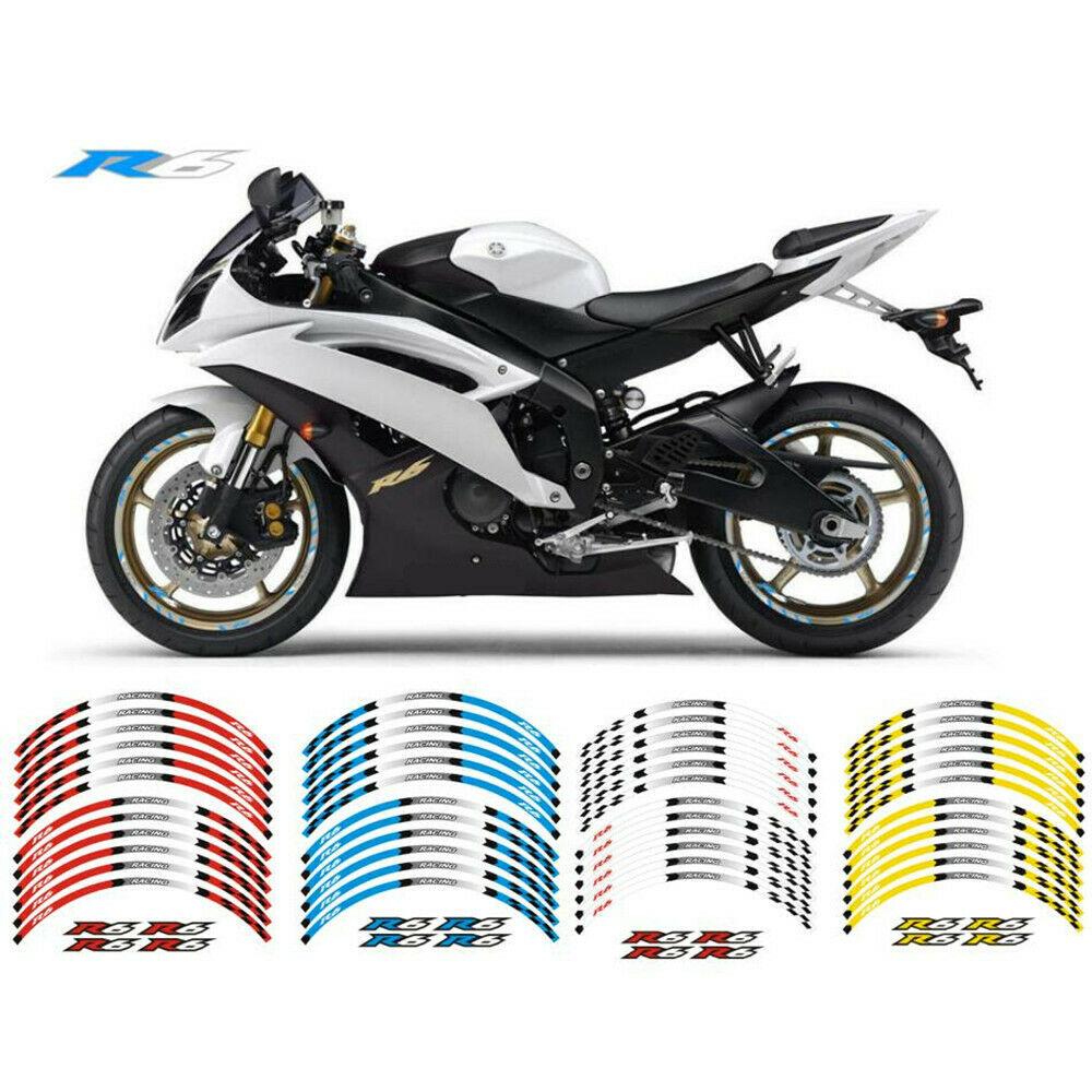 Buy 17" Rim Stripes Wheel Decals Tape Stickers For YAMAHA YZF R6 YZF-R6 ...