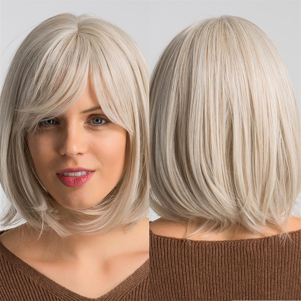 Buy High Temperature Silk Rice White Bob Head Rose Net Wig at ...