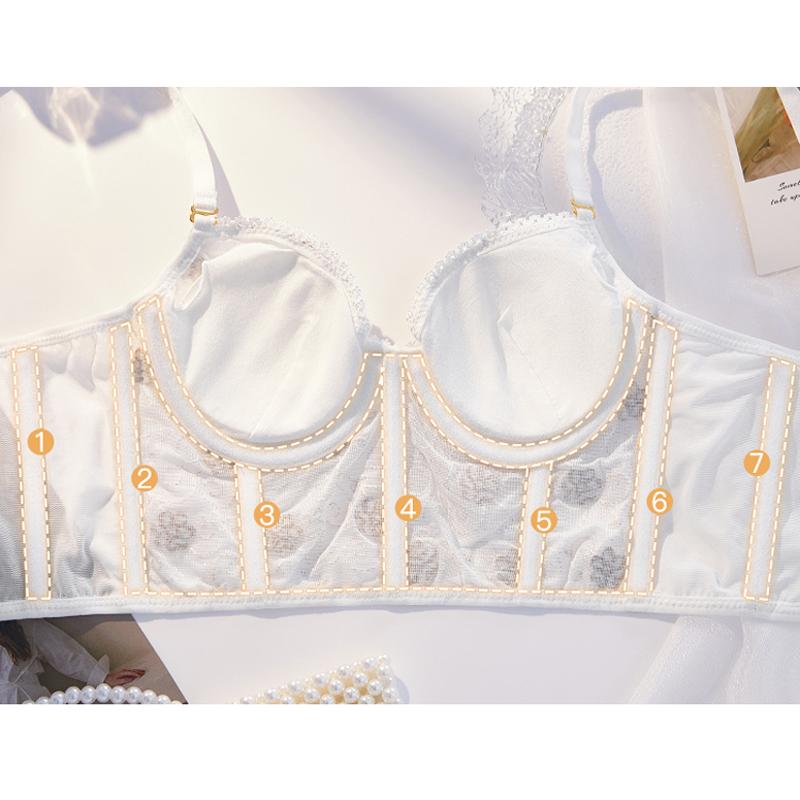 Buy French Embroidery Lace Flowers Underwear Sexy Body Shaping Push Up ...