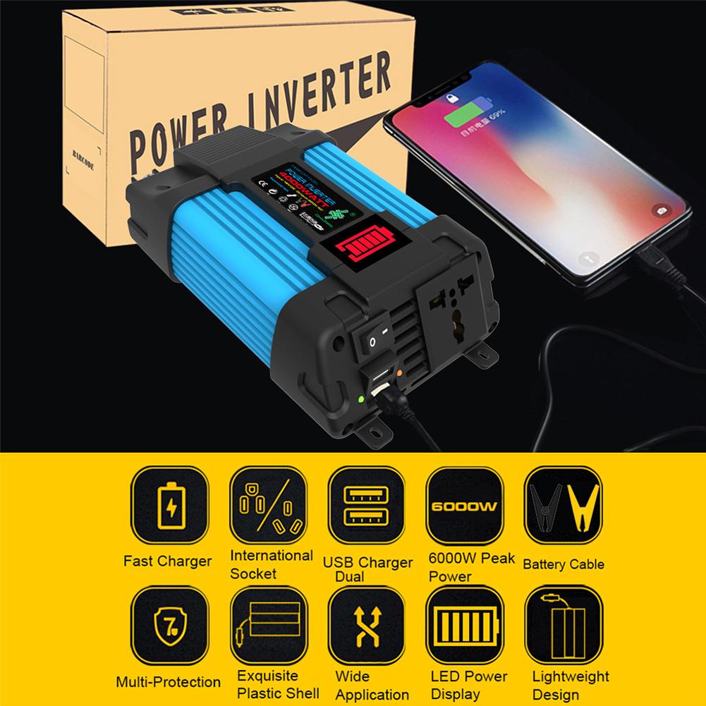 GoTo4000W Inverter Car Power Inverter LED Display Dual USB Fast ...
