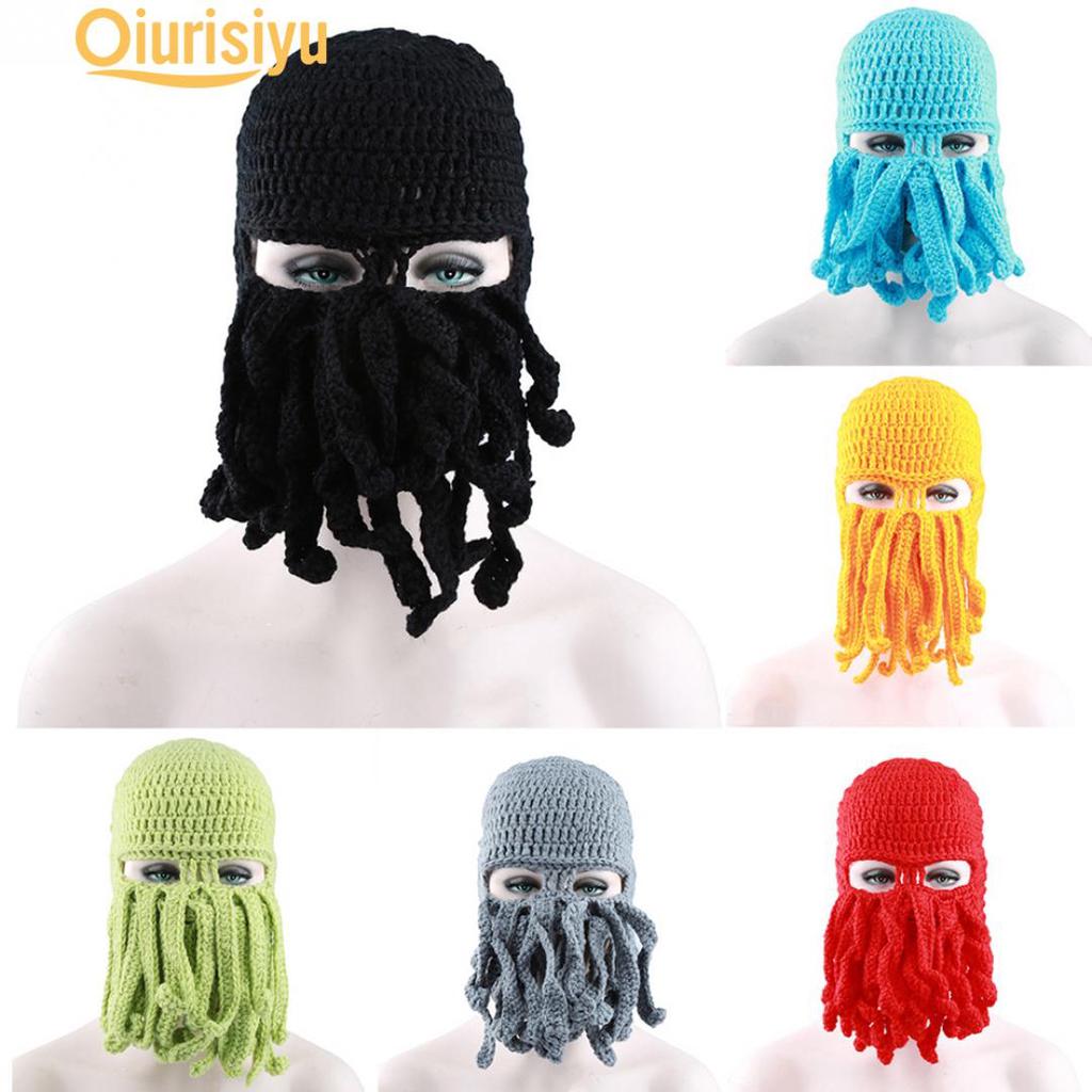 Buy Unisex Octopus Knitting Wool Hat Winter Warm Windproof Ski Mask at ...