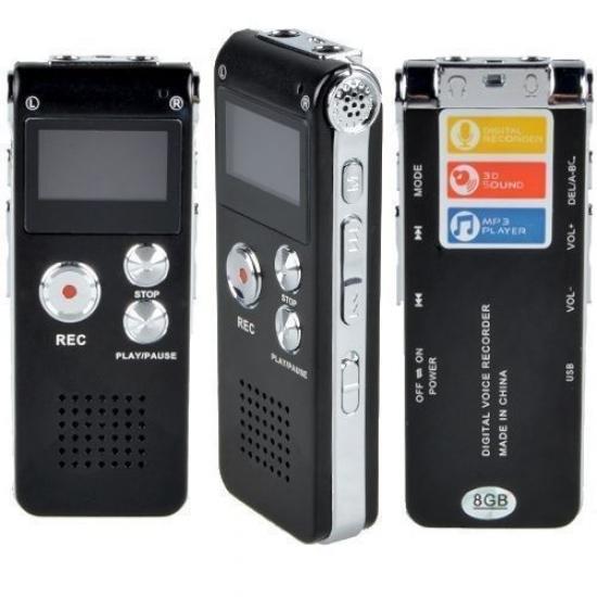 Buy Portable Rechargeable 8GB Digital Audio Voice Recorder Dictaphone ...