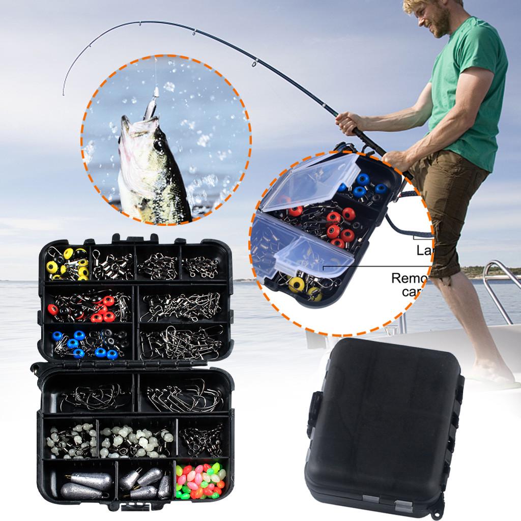 Buy LC 177PCS Fish Tackle Box Fishing Accessories Case Fish Hook Bait ...