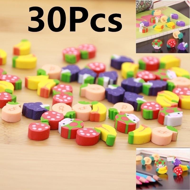 30pcs Mini Fruit Rubber Pencil Eraser For Children Stationery/Gift/Toy ...