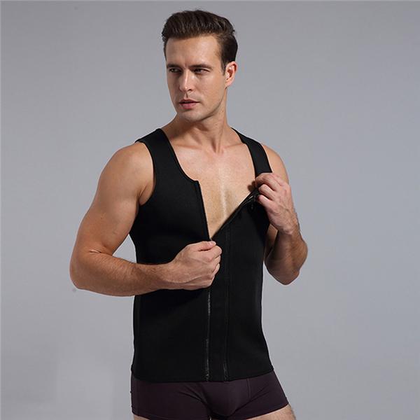 Buy Men's Fitness Shirt Adjustable Tight Zipper Waist Training Vest ...