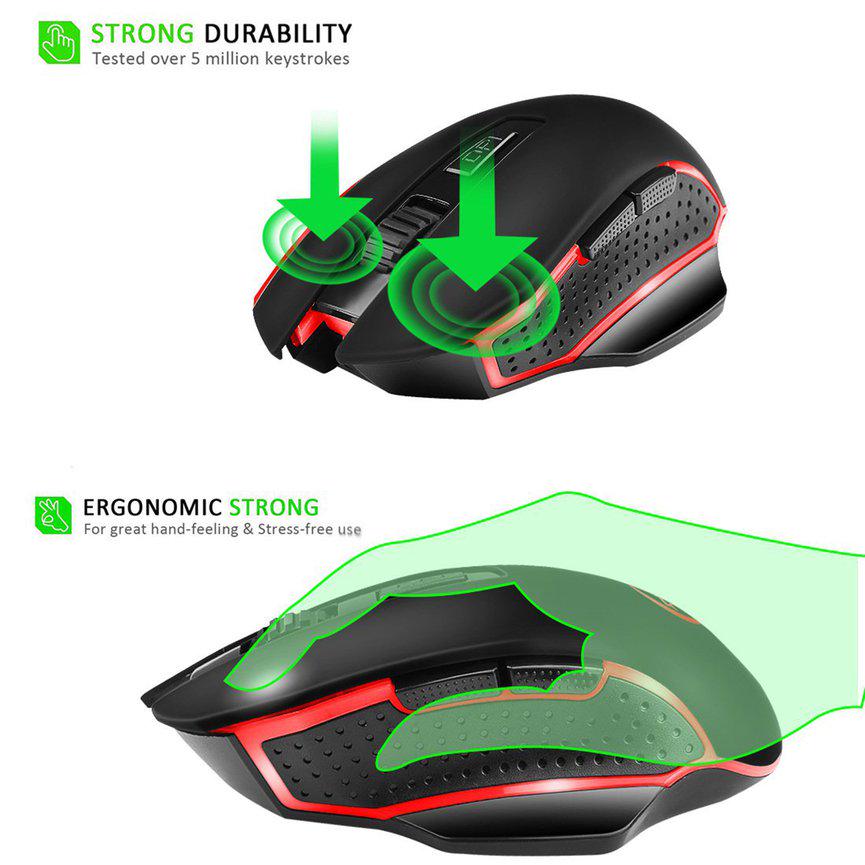 Buy Wireless Gaming Mouse 2.4G Rechargeable Ergonomic Portable Mobile ...