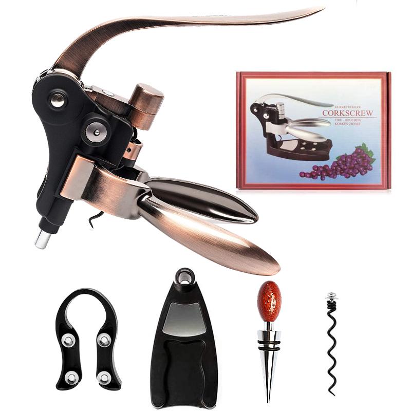 Wine Bottle Opener 5pcs/set Rabbit Corkscrew Kit with Foil Cutter Wine ...