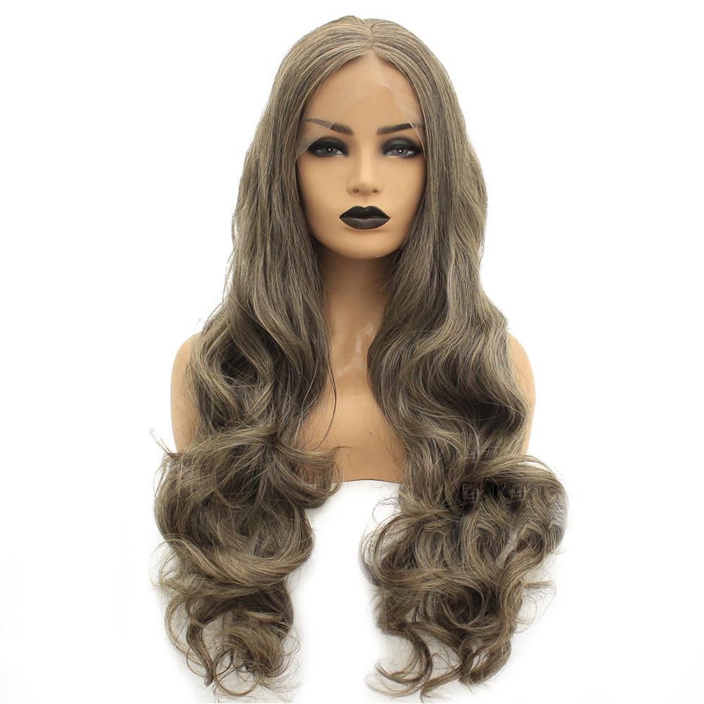 Buy Women's Brown Long Curly Wig Lady Sexy Synthetic Hair Wig Cover ...