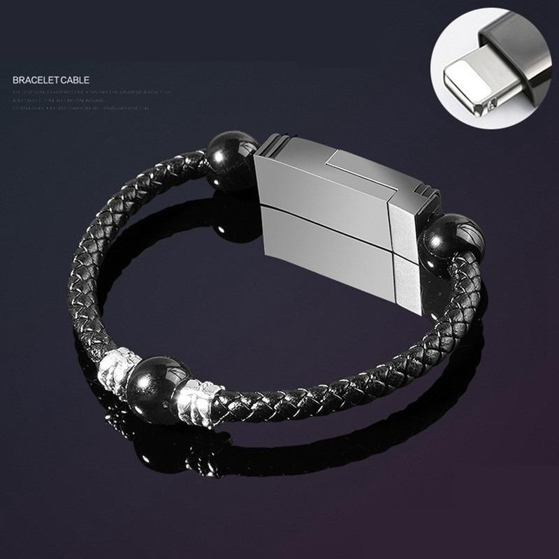 Buy Creative Couple Fast Charging Charging Cable Black Wrist Bracelet ...