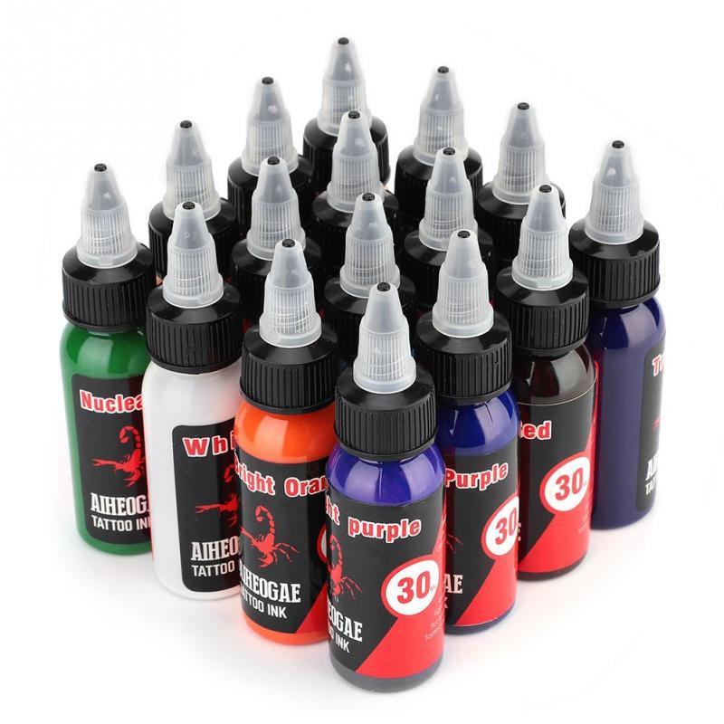 Buy 16 Colors 30ml Natural Plant Tattoo Ink Set Body Paint Pigment Semi ...