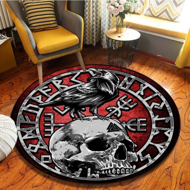 Cheap The Vikings Pattern Area Rug Round Floor Mat Living Room Carpet ...