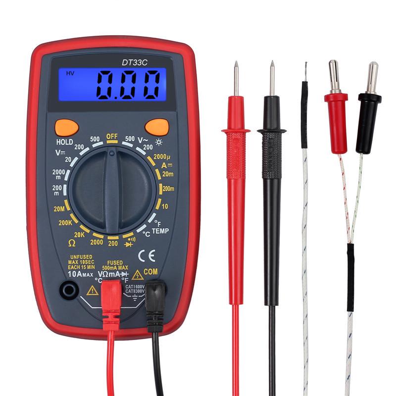 Digital Portable Multimeter Measures Volts Amps Ohms Temperature ...