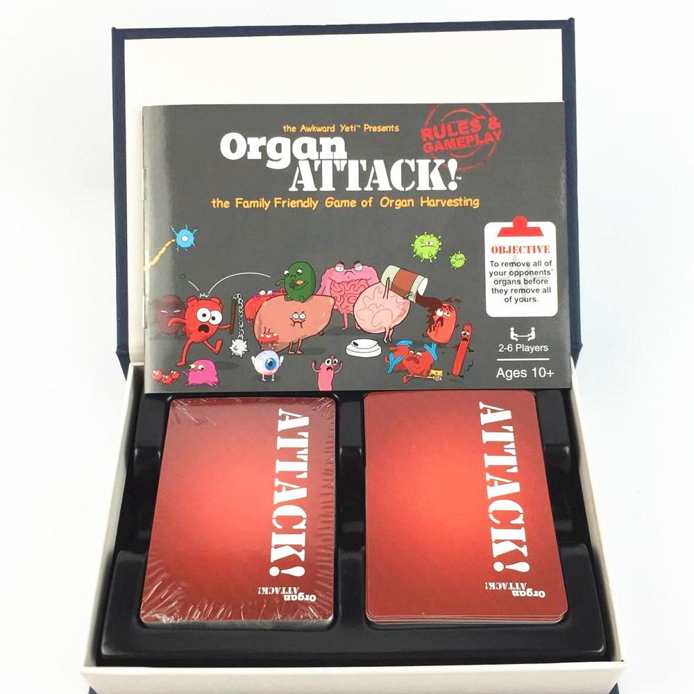 Organ Attack Table Games Playing Card Family Fun Toy Twisted ...