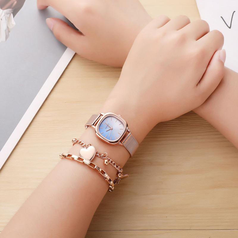 Buy Fashion Quartz Wrist Watch For Girls Simple Electroplating Gradient ...