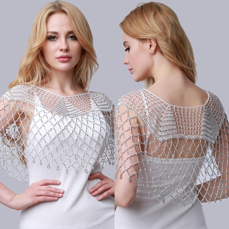 Buy Summer Women Shawls Handmade Beads Hollow Out Short Wrap Mini Shawl ...