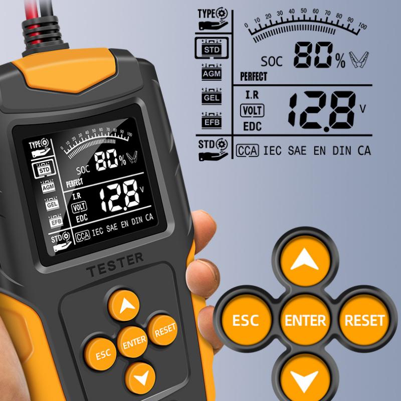 Buy Universal 12V 24V Car Battery Tester LCD Vehicle Cranking Charging ...