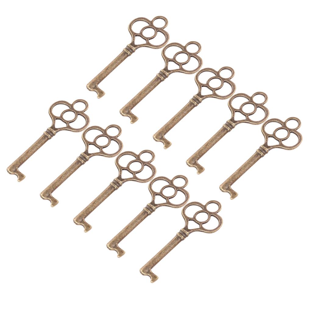 10pcs Antique Retro Vintage Classic Bronze Keys DIY Pendant for ...
