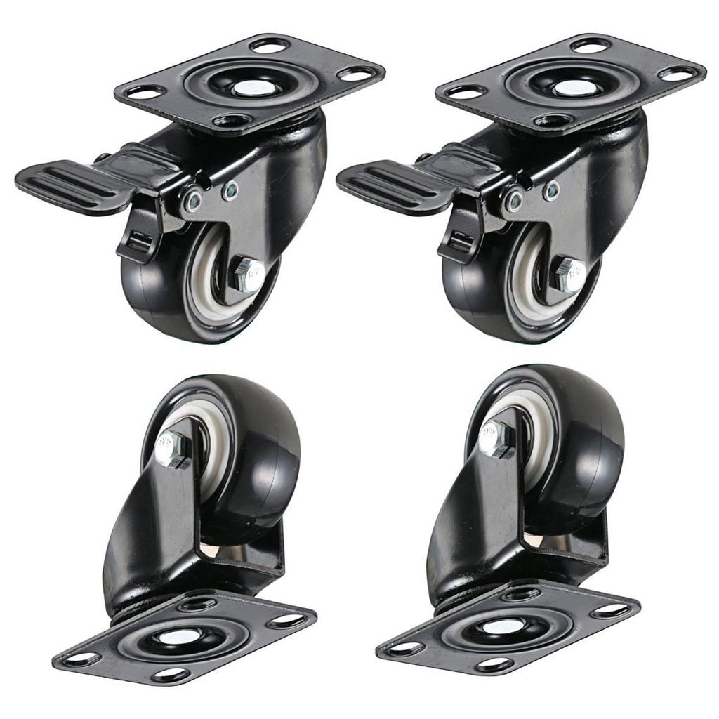 Buy 2In Heavy Duty Pack Pu Caster Wheels Polyurethane Swivel Casters ...