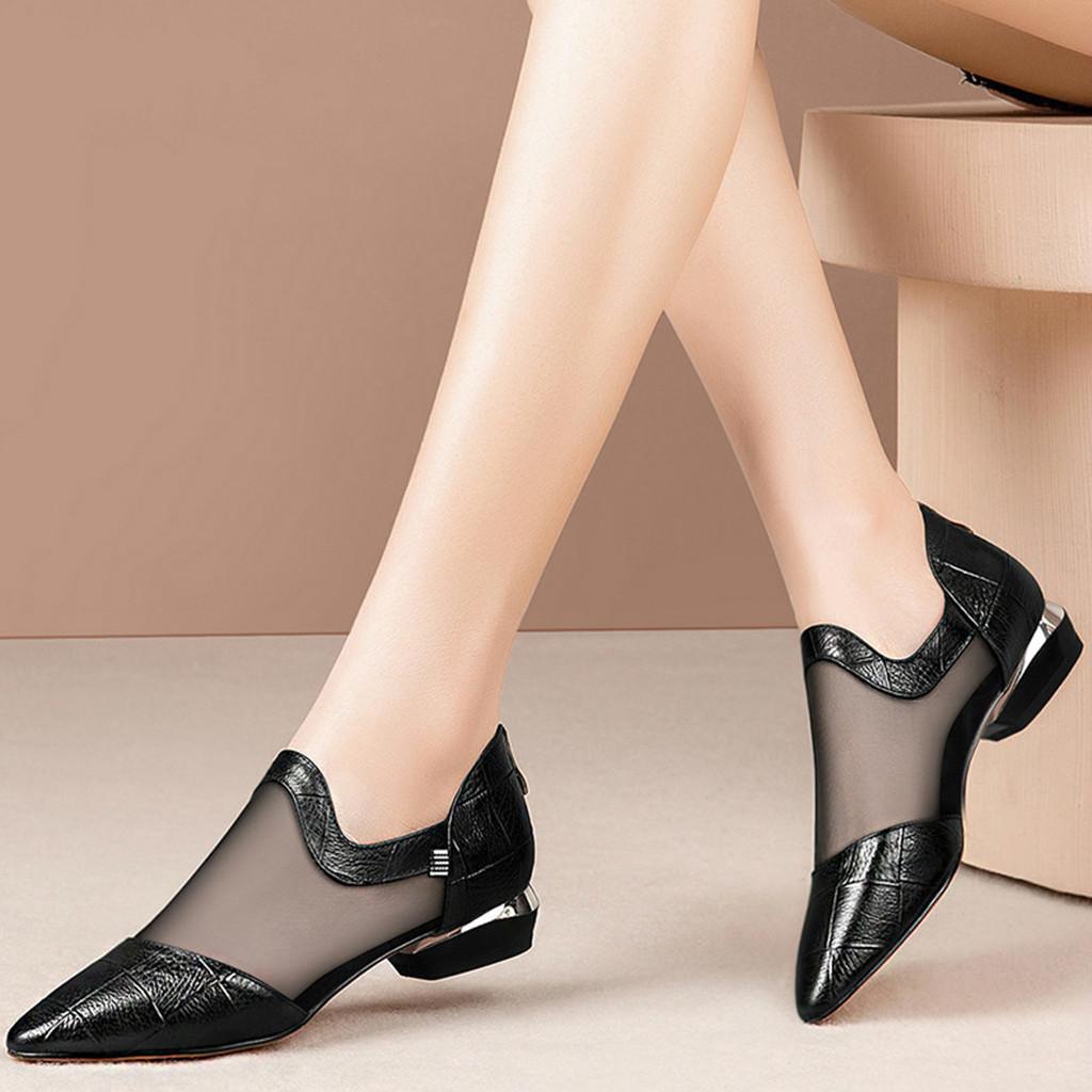 Michelle11 Kadın Bayan Moda Mesh Sivri Burunlu Sandalet Rahat Tek ...