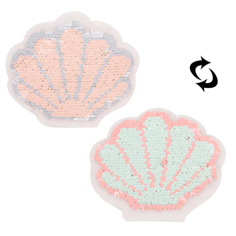 Buy Shell Shape Reversible Change Color Sequins Patch Sew On Applique ...