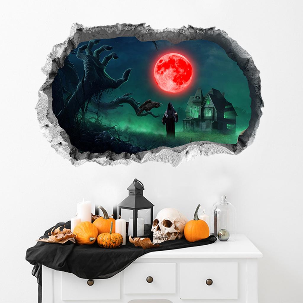 Fabul11ous Halloween 3D Scary Wall Stickers Removable Art Mural Party ...