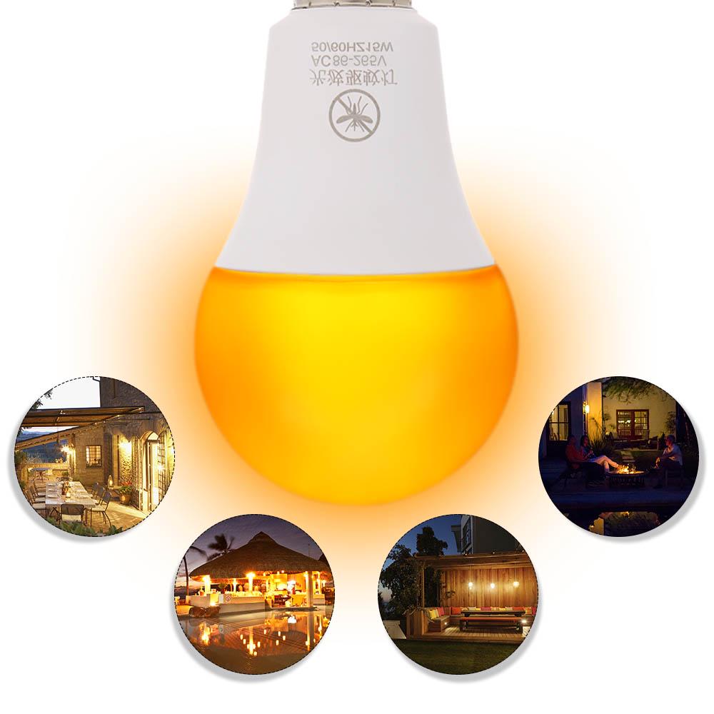 Buy Yellow LED Bug Light Bulb No Blue Light Outdoor E26/27 15W Mosquito ...