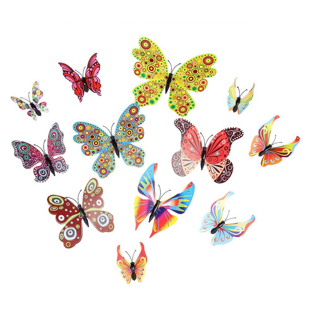 Buy 50pcs Fridge Magnet Sticker 3D Butterfly Adhesive Wall Stickers ...