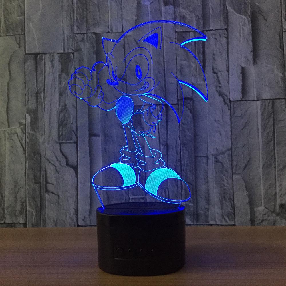 Köp Hedgehog Action Figure Sonic 3d Nightlight Visual Illusion Led 7 ...