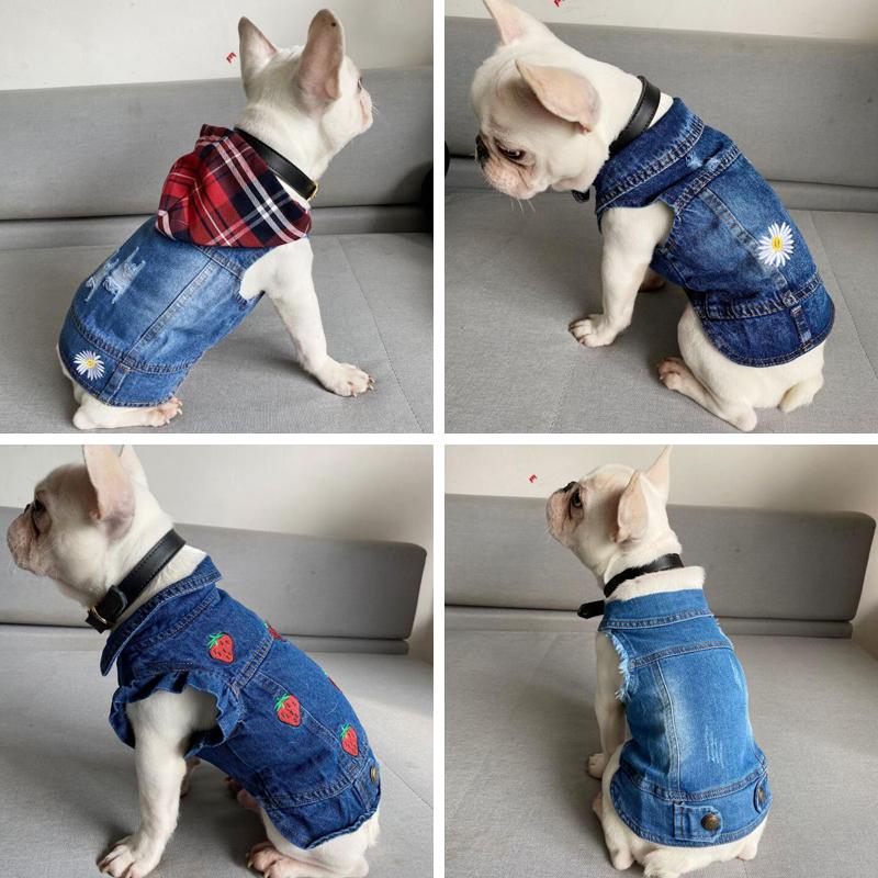 Buy Spring Denim Dog Vest Shih Tzu Clothes for Small Dogs Yorkshire ...