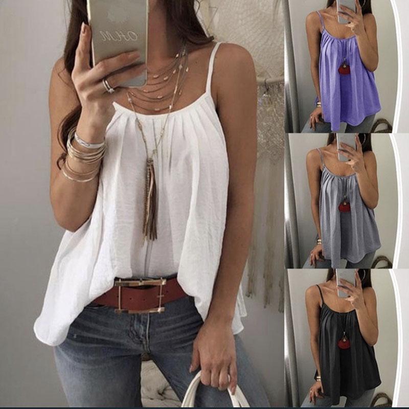 Buy Summer Women Sleeveless Halter Tank Top Sexy Casual Loose Backless ...