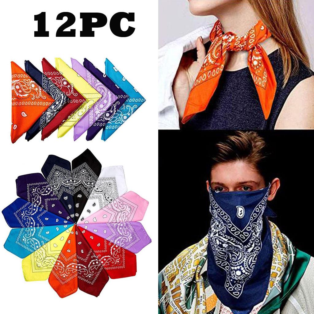 Buy Dozen Paisley Bandanas Multi Colored Set Cowboy Bandana Head Scarf ...