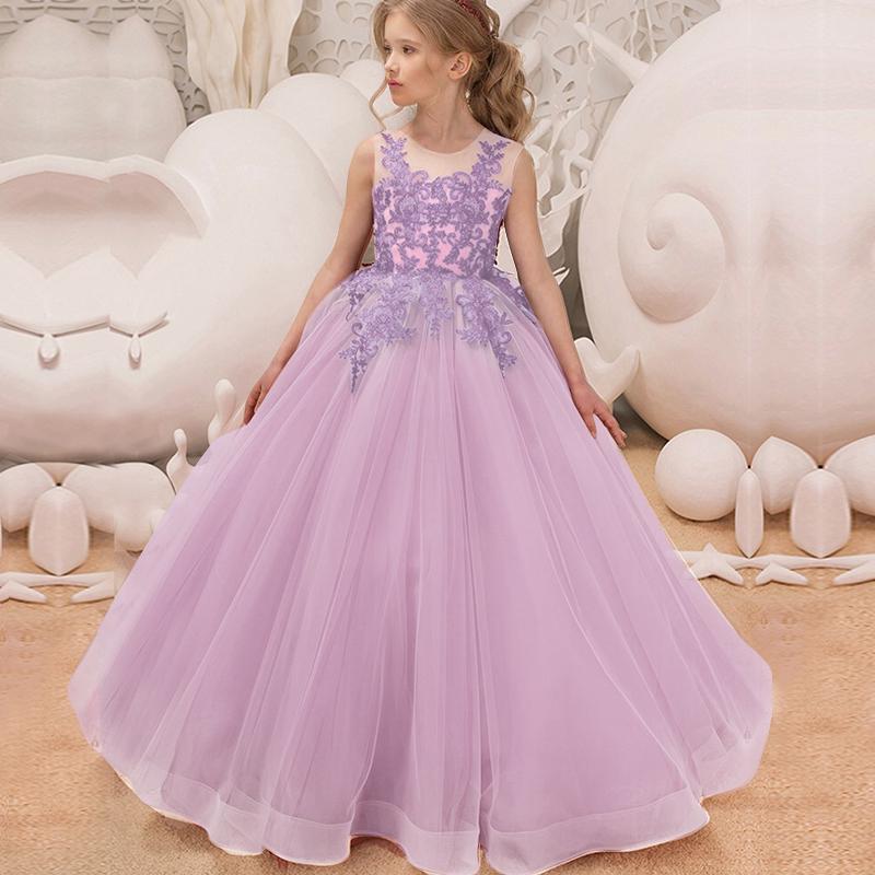 Kids Dresses for Girls Children Girl Party Flower Wedding Formal Dress ...