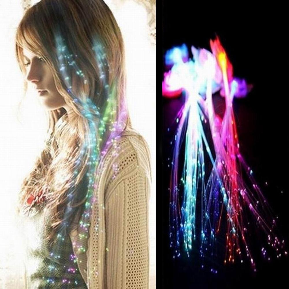 Buy LED Glowing Flash Wig Hair Braided Clip Show Party Christmas Decor ...